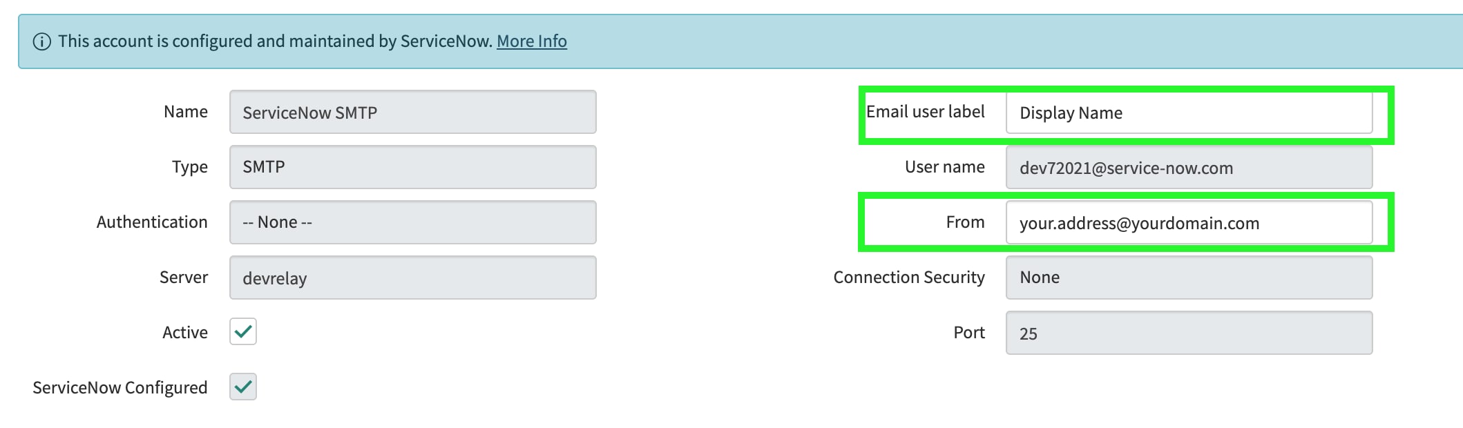 Configuring a custom email address for outbound an... - ServiceNow ...