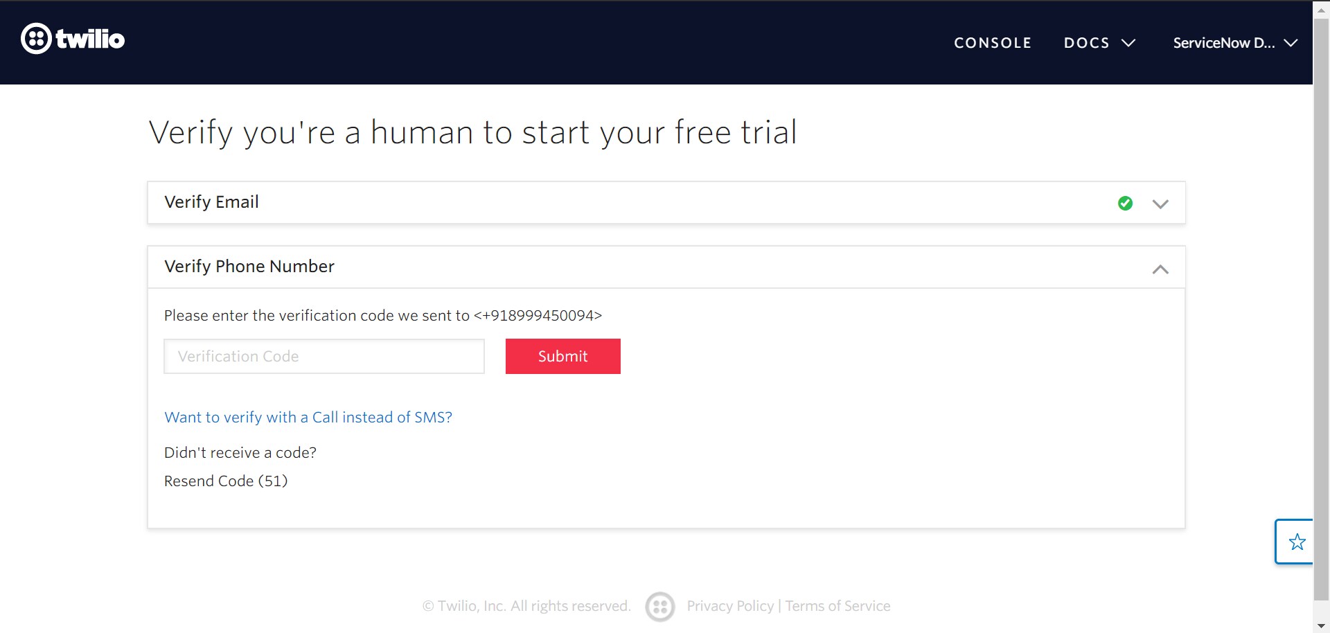 Setting up Twilio - How to read the Docs - Twilio ... - ServiceNow Community