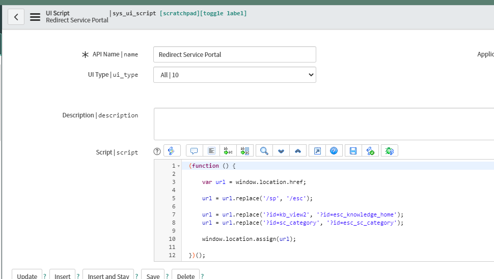 Redirect pages (e.g. links, bookmarks) to an other... - ServiceNow ...