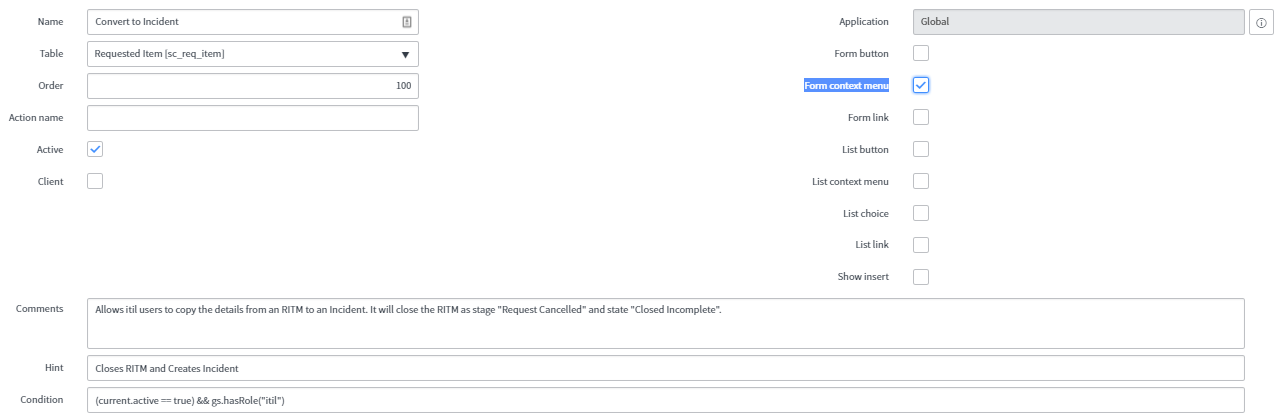 Convert an RITM to an Incident - ServiceNow Community