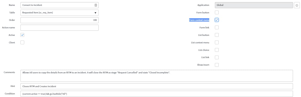 Convert an RITM to an Incident - ServiceNow Community