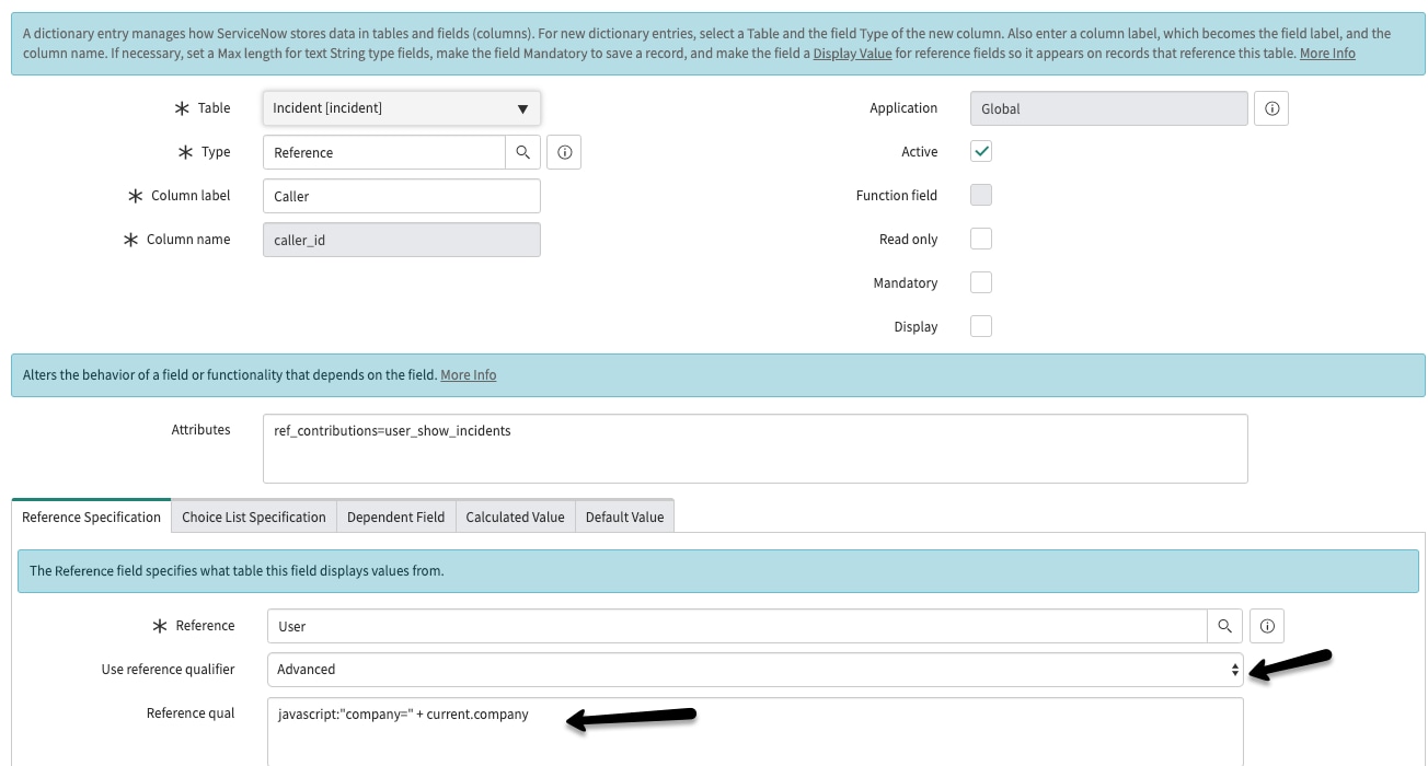 Reference Qualifiers in ServiceNow - ServiceNow Community