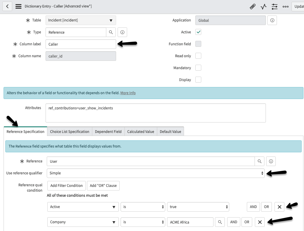 Reference Qualifiers in ServiceNow - ServiceNow Community