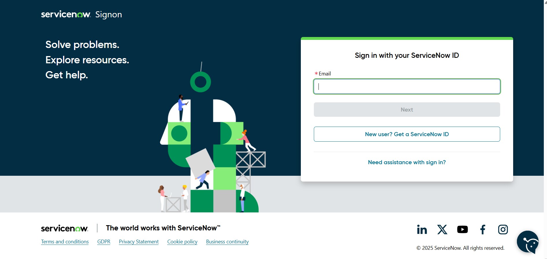 Social media icons not displaying in footer on Ser... - ServiceNow ...