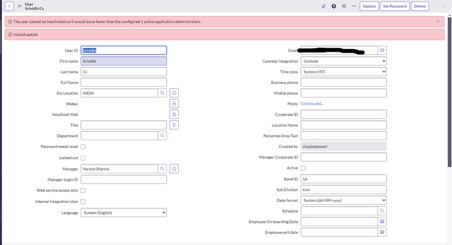 ServiceNow user disabled issue - ServiceNow Community