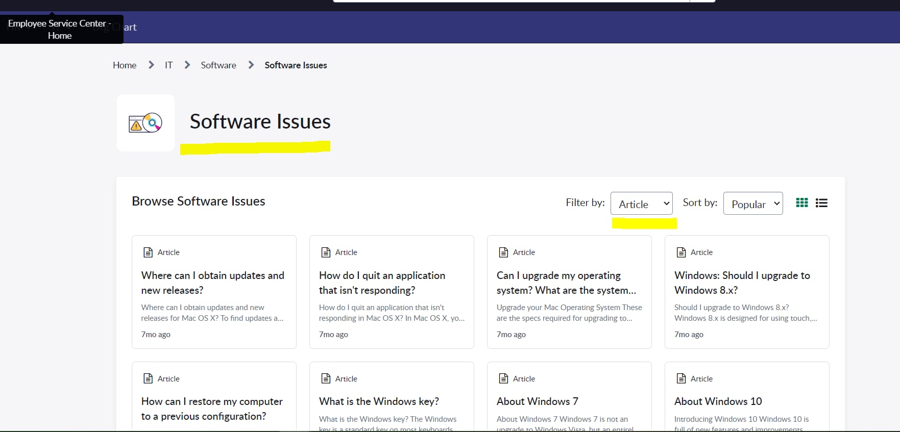 Solved: Show knowledge articles specific to topic - ServiceNow Community