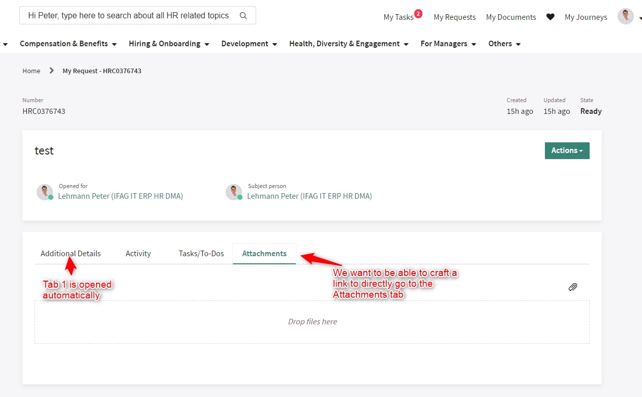 Solved: Re: How to deep link a tab on the Standard Ticket ...