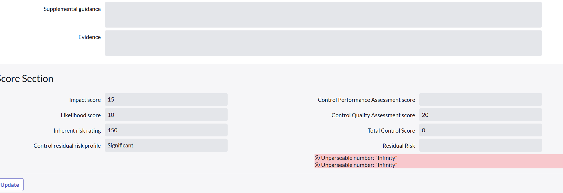 How to hide "Unparseable number: 'Infinity'" error... - ServiceNow ...