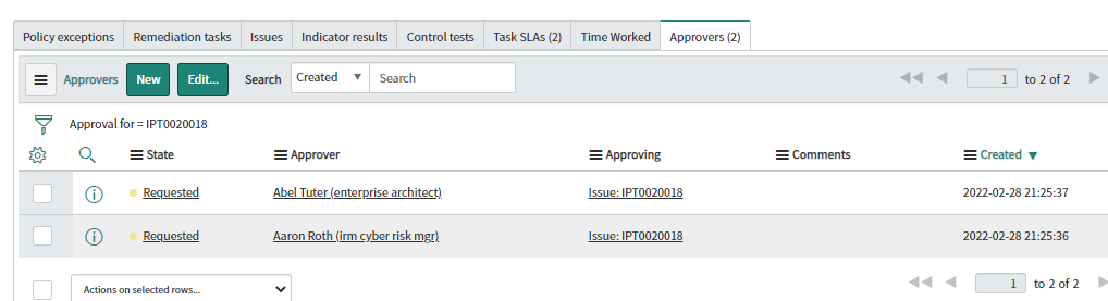 Solved: Where is sn_grc_issue approval configured? - ServiceNow Community