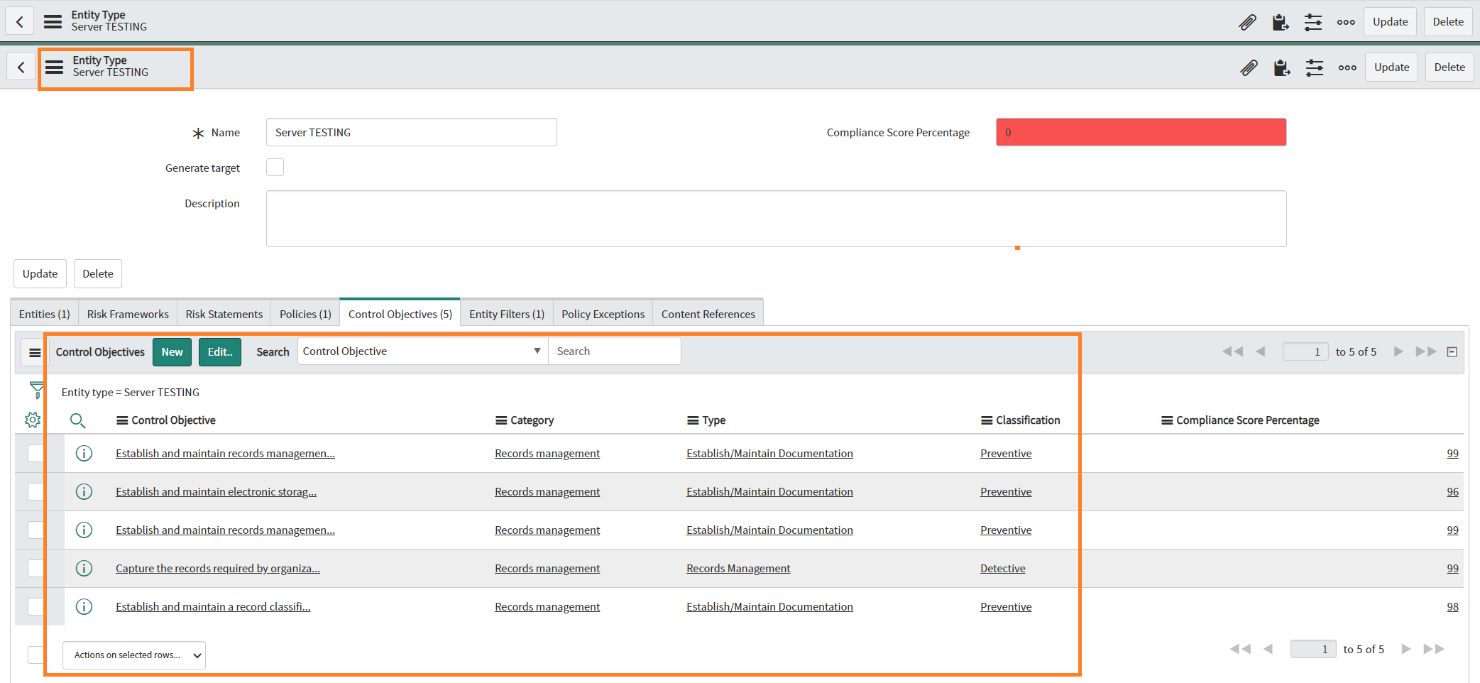 Solved: Controls Objectives to Entity Types - ServiceNow Community