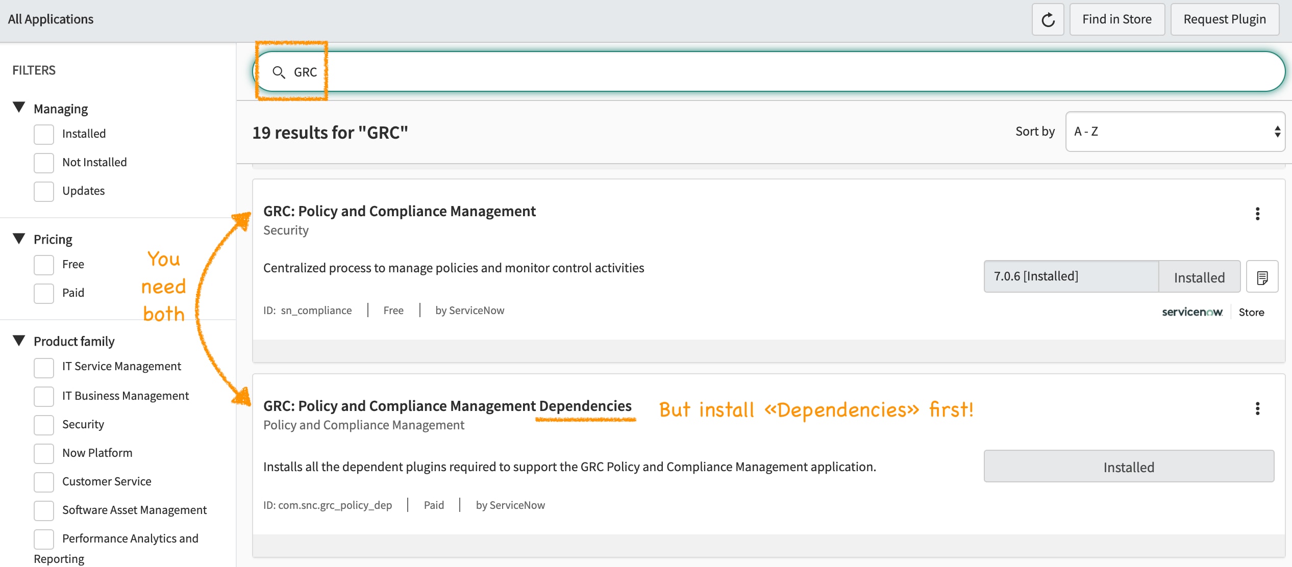 Solved: How to activate GRC module on personal instance in ...