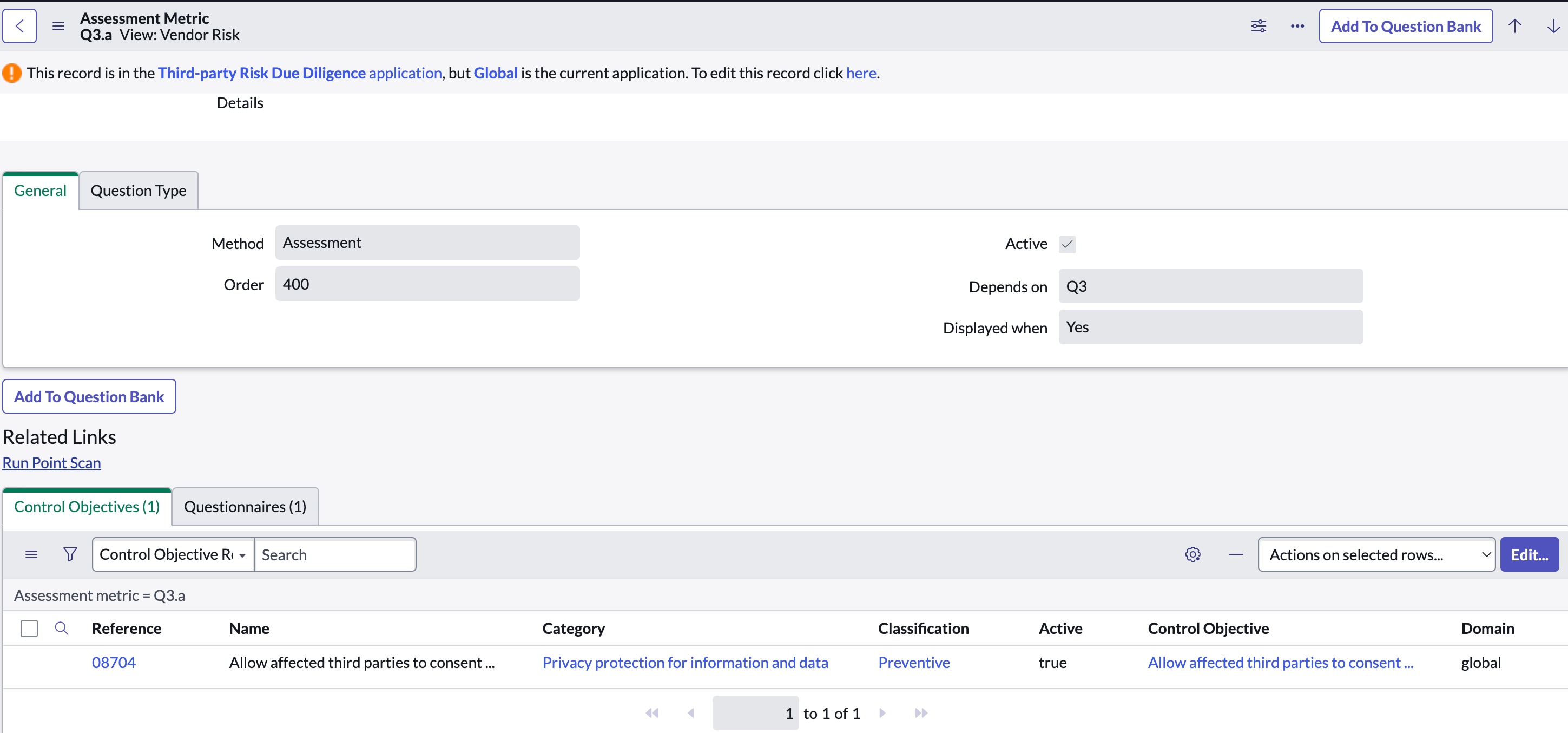 Set Control status from an assessment response - ServiceNow Community