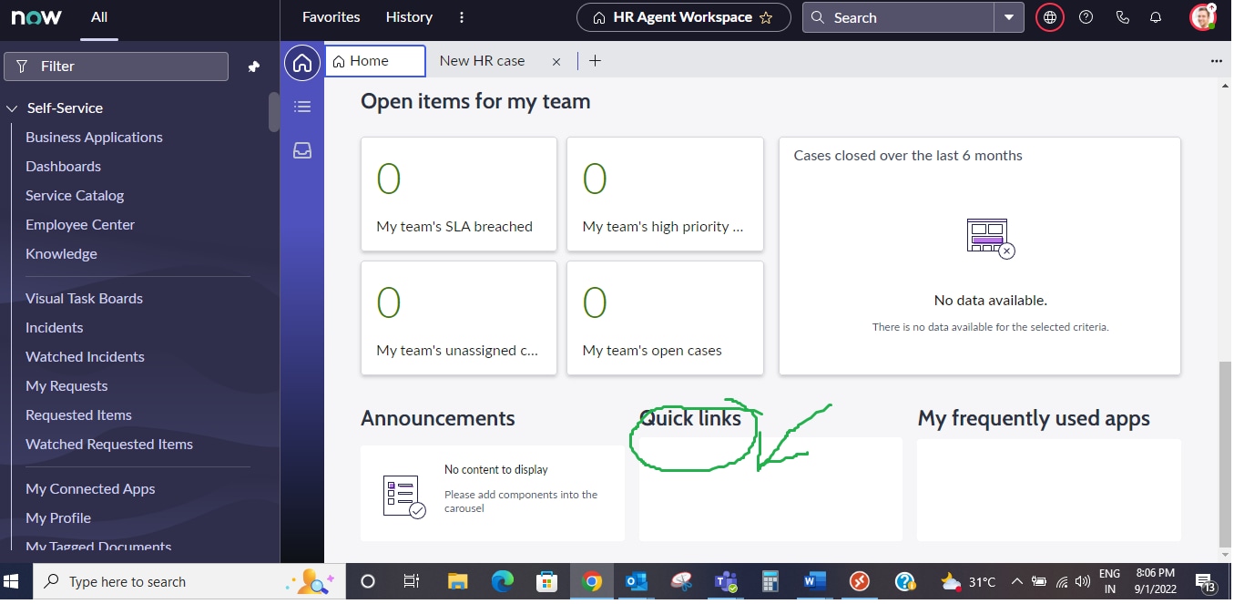How to Add Quick Link in HR Agent Workspace - ServiceNow Community