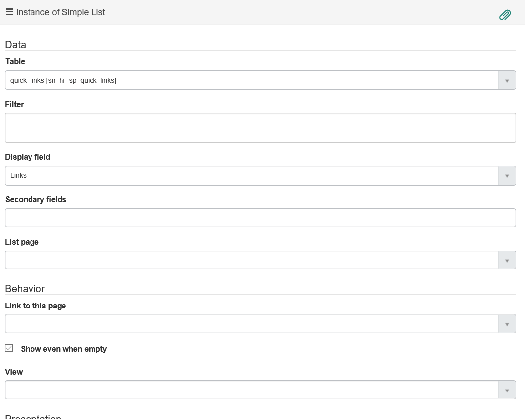 Quick links widget - ServiceNow Community