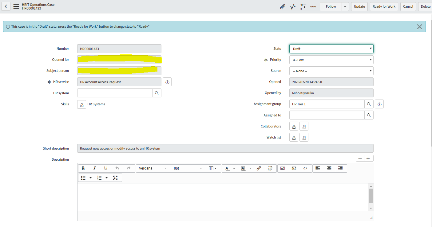 Solved: Create New Case "Opened for", "Subject Person" and ...