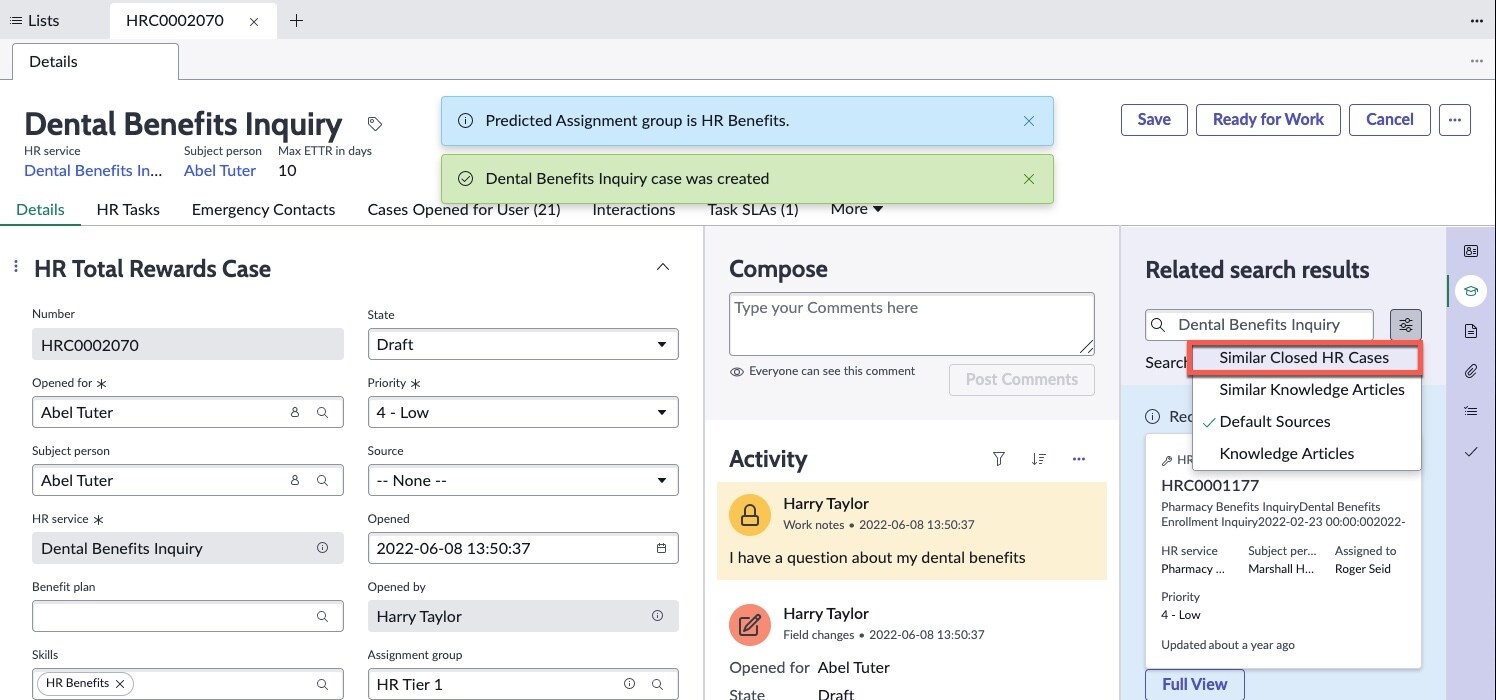 Predictive Intelligence for HR - Use similarity to... - ServiceNow ...