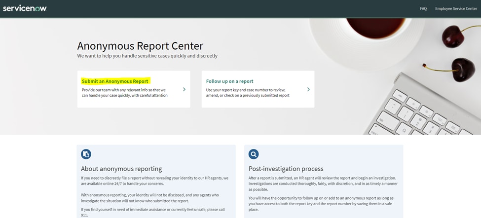 Anonymous Report Center (ARC) - ServiceNow Community