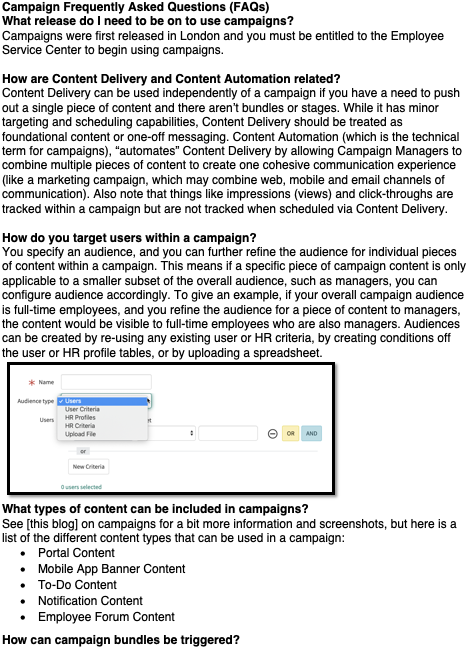 Campaigns Frequently Asked Questions (FAQs) - ServiceNow Community