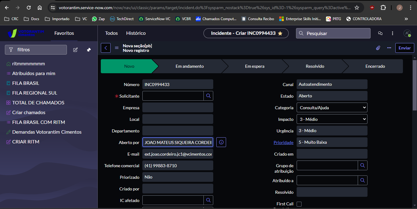 How to create RITM from inside Service Now - ServiceNow Community