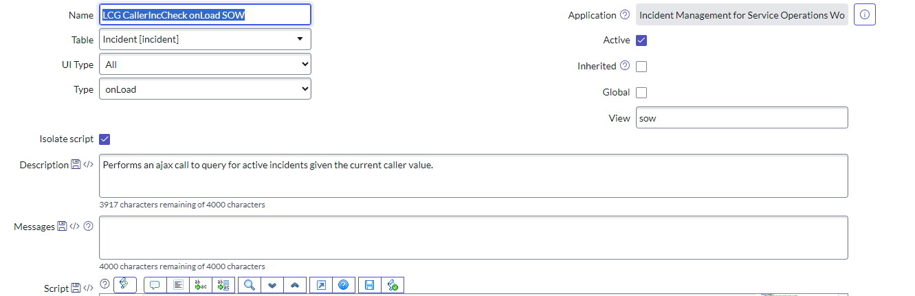Solved: Field Message does not display in SOW - ServiceNow Community