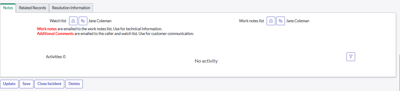 Work notes/Additional comments fields and activiti... - ServiceNow ...