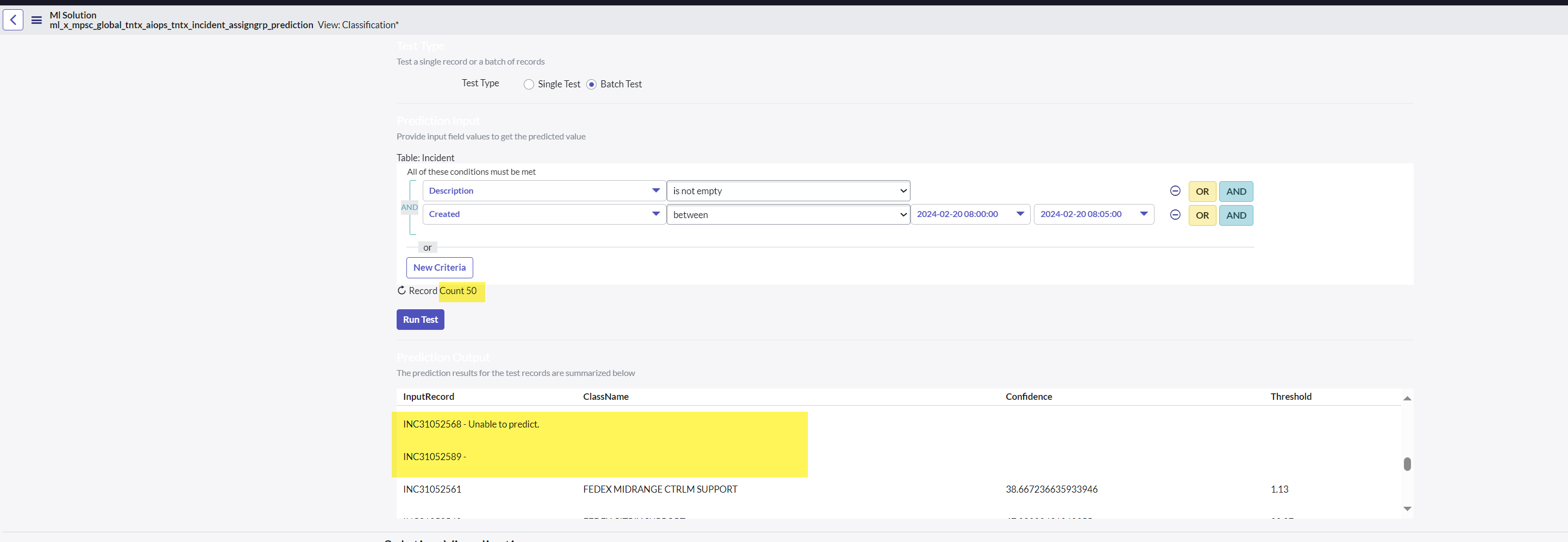 Classification Model unable to Predict / blank pre... - ServiceNow ...