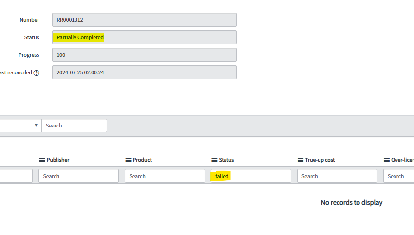 Partially Completed Status on Reconciliation - ServiceNow Community