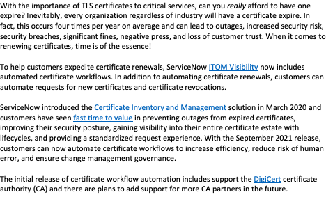 Automate Certificate Management Workflows and save... - ServiceNow ...