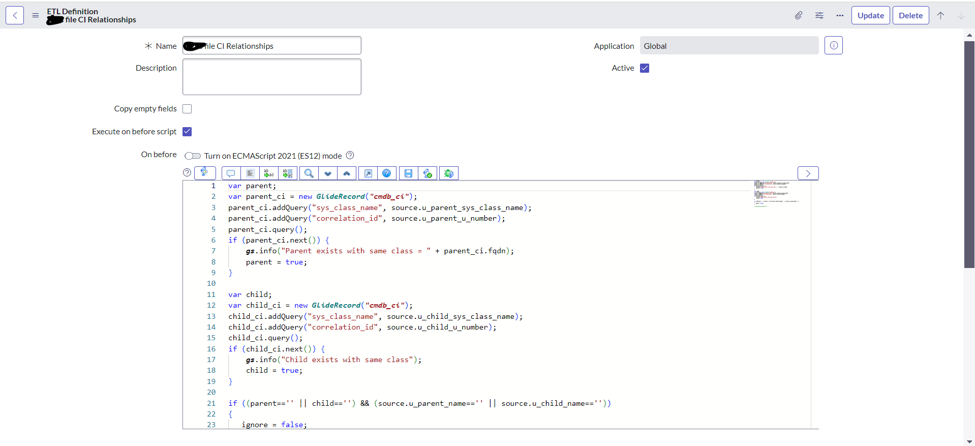 How to ignore empty records using onbefore transfo... - ServiceNow Community