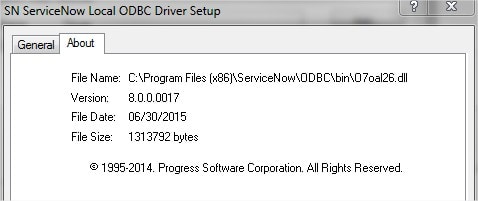 Solved: Re: ODBC Driver Issues - ServiceNow Community