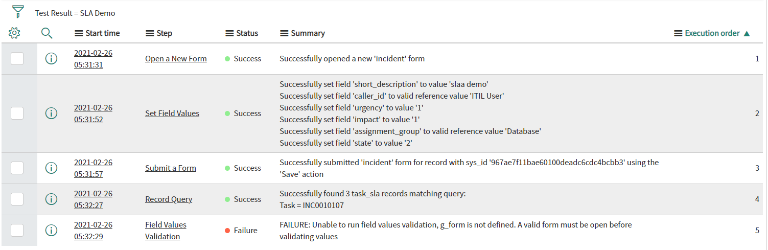 Solved: How to validate SLA's conditions in ATF applicatio... - ServiceNow Community
