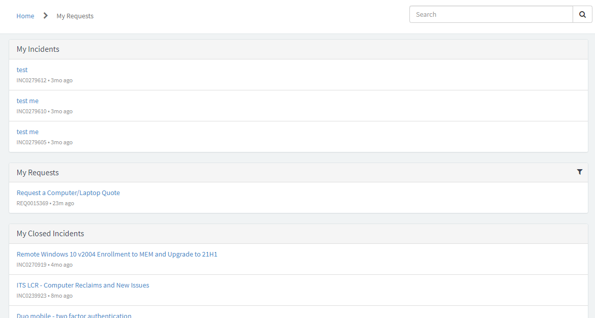 Solved: Service Portal: show users' Closed Requests - ServiceNow Community