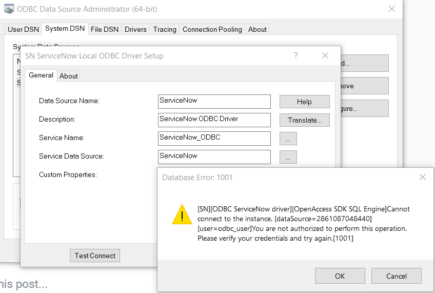 Solved: [SN][ODBC ServiceNow driver][OpenAccess SDK SQL En ...