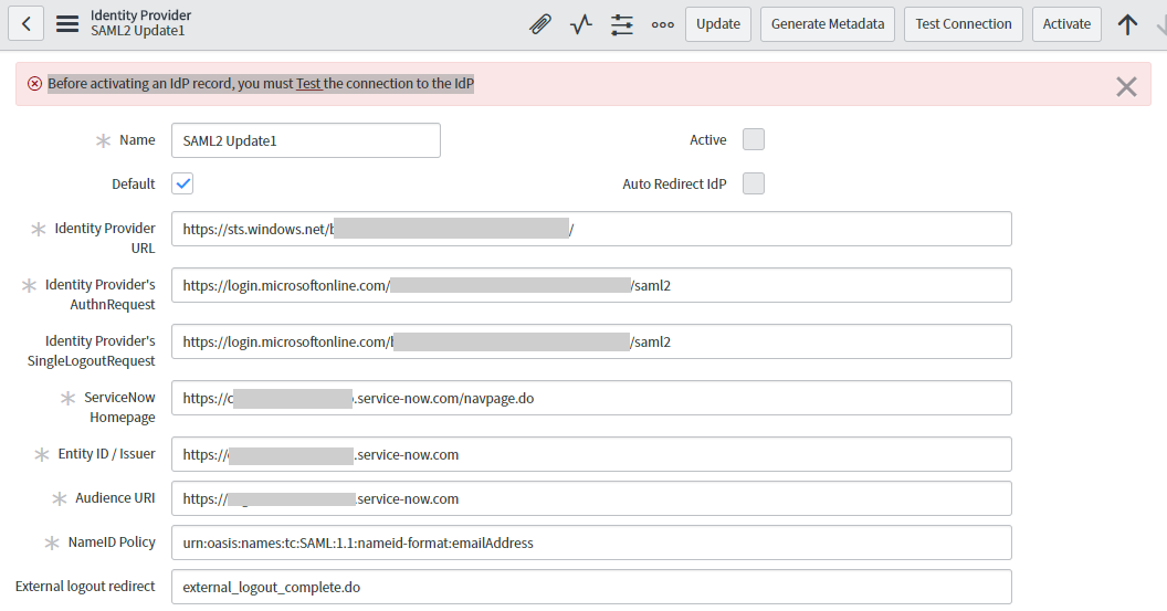 Solved: Error MessageBefore activating an IdP record, you ... - Page 3 ...