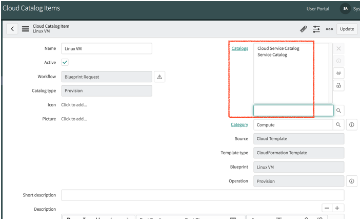 Using Cloud Catalog Items in Standard Service Port... - ServiceNow ...