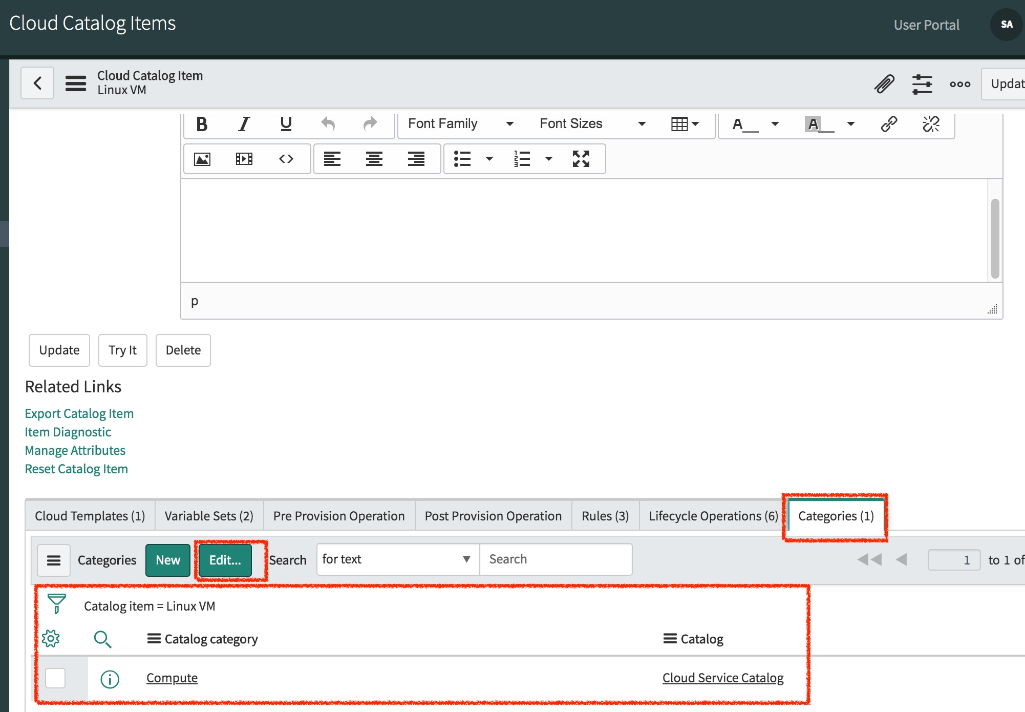 Using Cloud Catalog Items in Standard Service Port... - ServiceNow ...