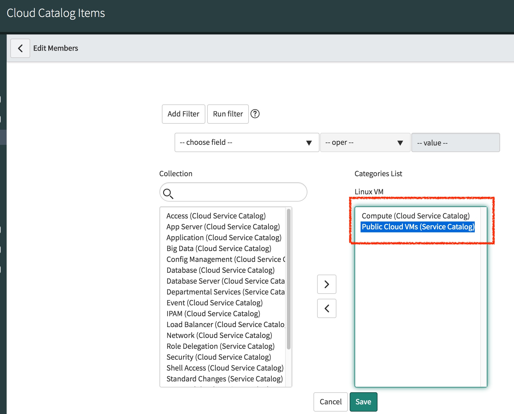 Using Cloud Catalog Items in Standard Service Port... - ServiceNow ...