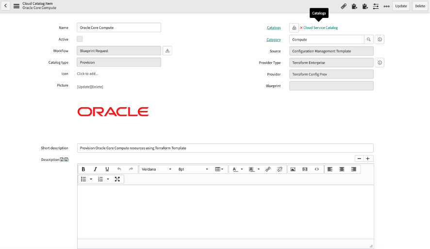 Provision Oracle Cloud Infrastructure (OCI) using ... - ServiceNow ...