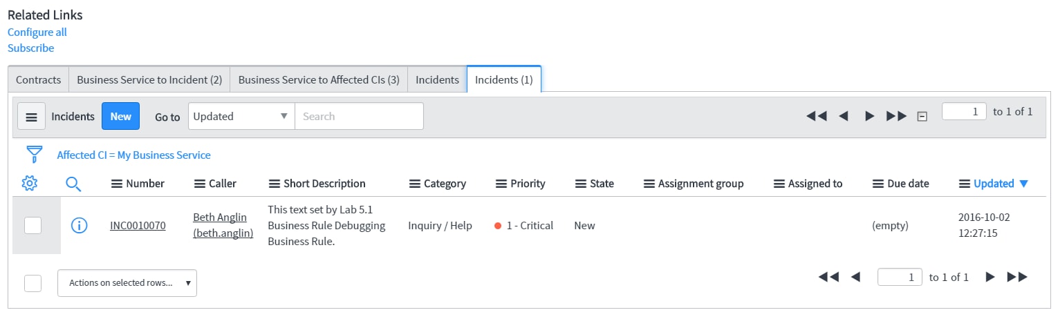 Mini-Lab: Displaying all Affected CIs on a Busines... - ServiceNow ...