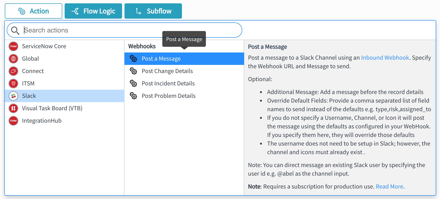 ServiceNow Slack Integration - Post a message in s... - ServiceNow ...