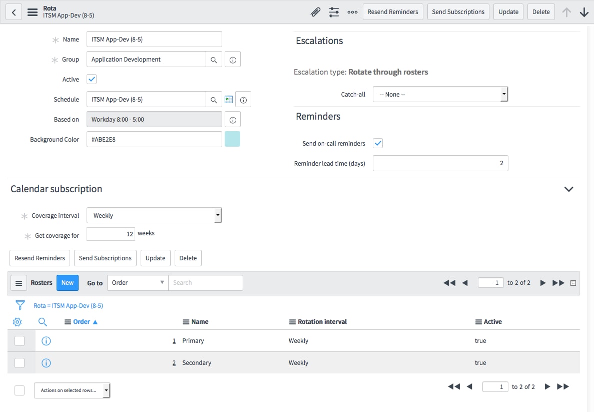 Define basic On-call rota schedule - ServiceNow Community