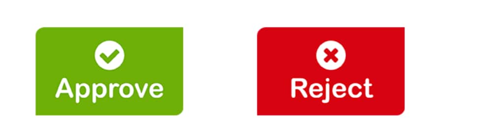 accept reject button html