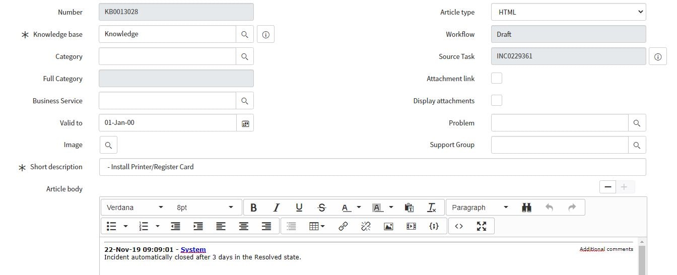 creating kb from incident - ServiceNow Community