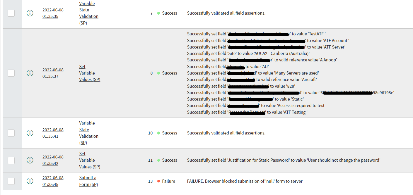 Solved: Unable to submit ATF 'FAILURE: Browser blocked sub... - ServiceNow Community