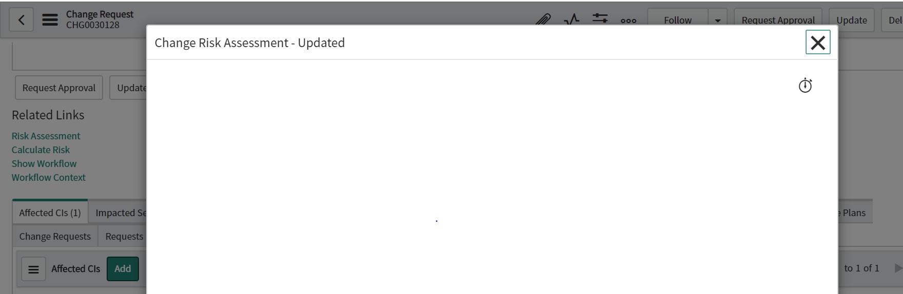 Risk assessment showing blank window - ServiceNow Community