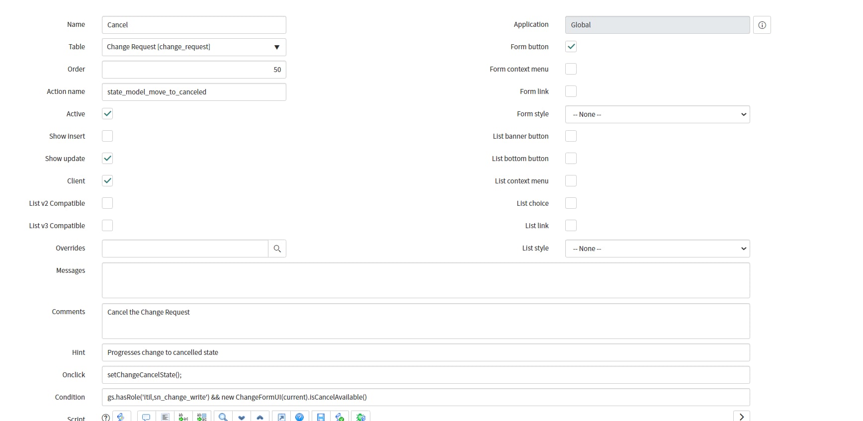 Solved: Need to add "Cancel" UI action button on change fo ...