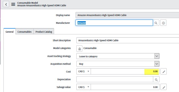 Creating a purchase order for cables as consumable... - ServiceNow ...