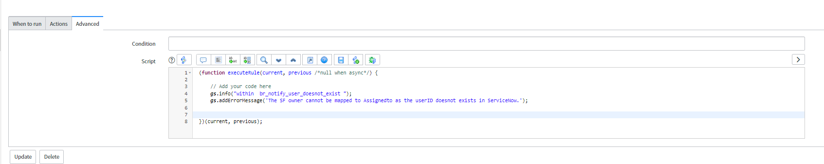 gs.adderrormessage does not display message when u... - ServiceNow ...