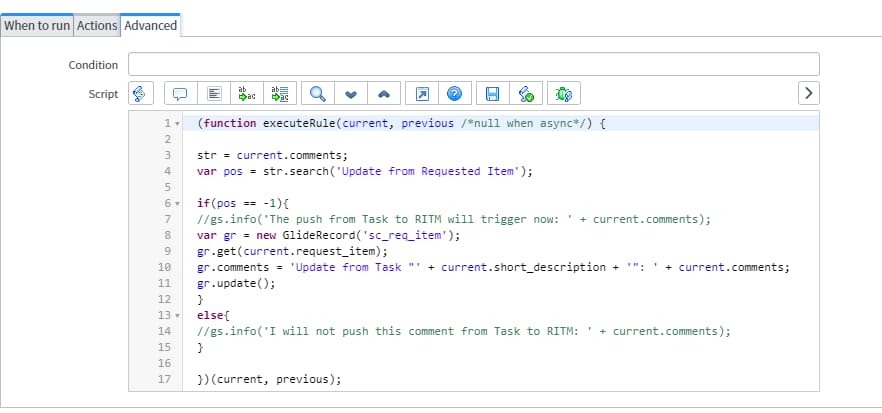 Additional comments from RITM to SCTask - ServiceNow Community