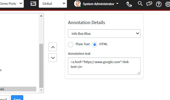 Solved: How to had URL hyperlink in Annotation (info Box B ...
